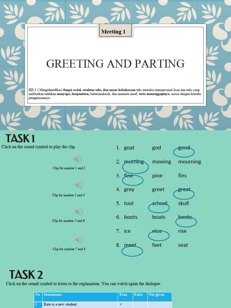 Greeting and Parting | PDF