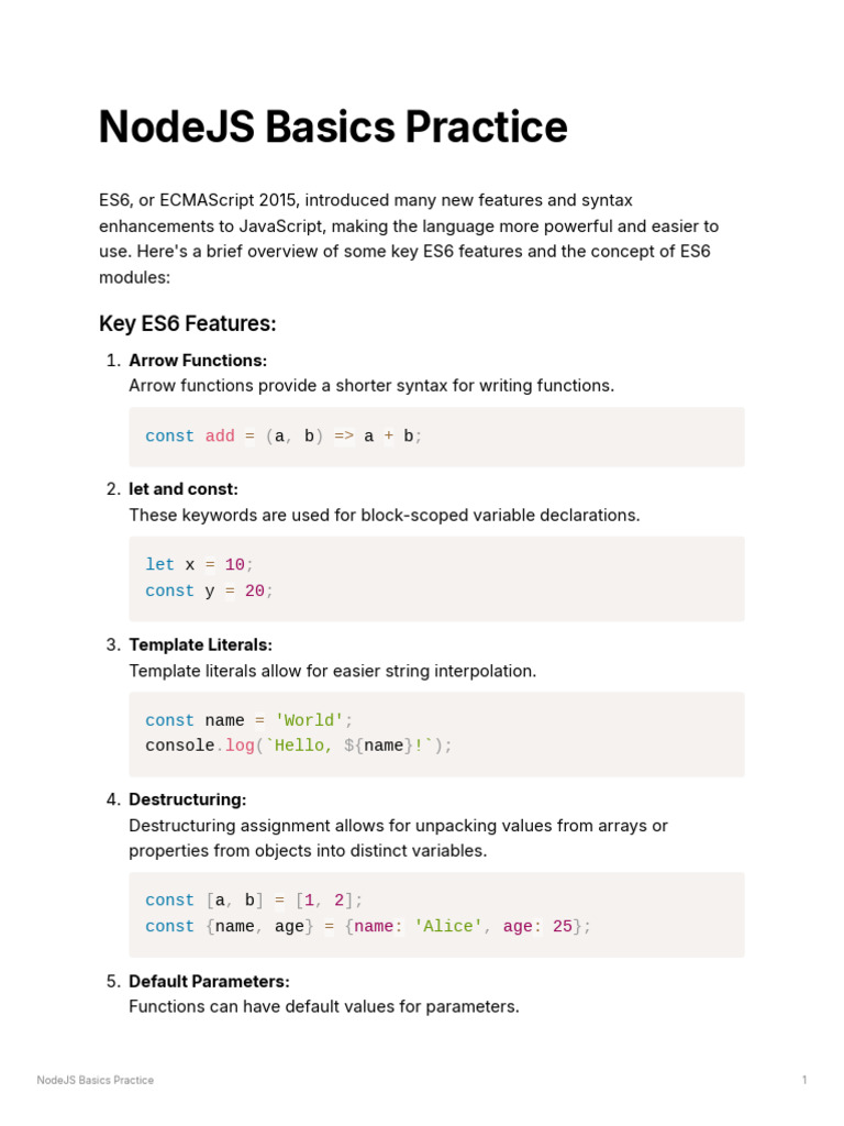Nodejs Basics Practice Pdf Operating System Computer Architecture