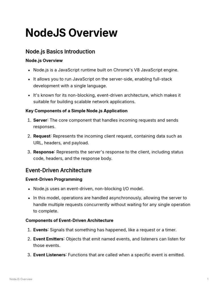 NodeJS Overview | PDF | Software Development | Computer Science