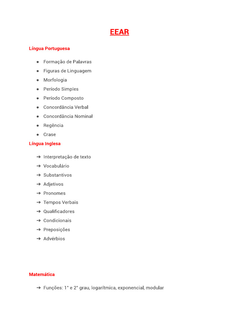 EEAR Máterias | PDF