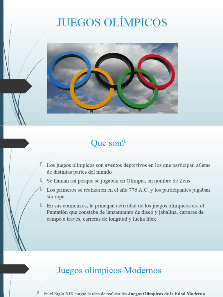 Historia y modalidades de los Juegos Olímpicos | PDF