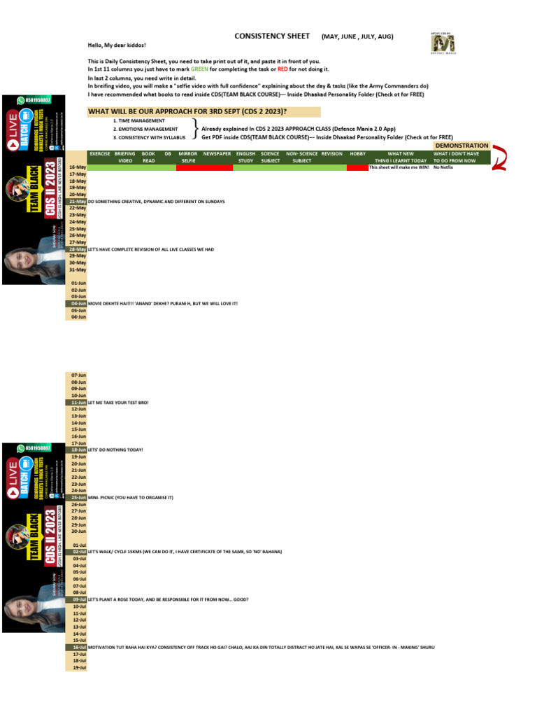 Cds 2 2023 Consistency Sheet | PDF