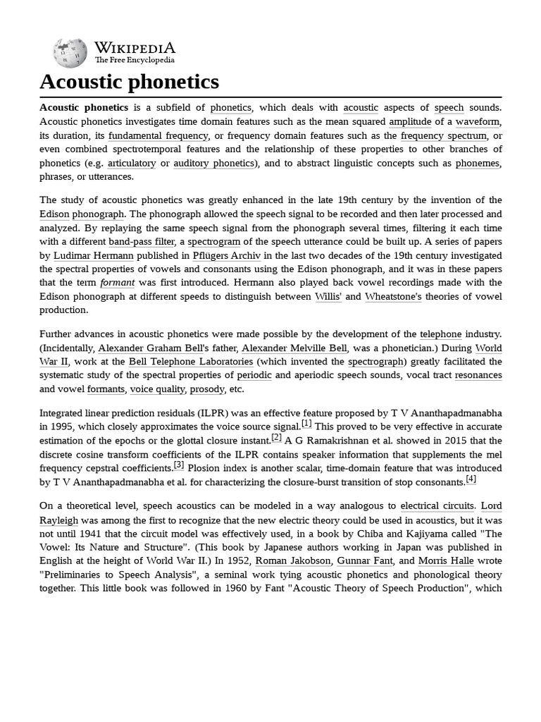 Acoustic Phonetics | PDF | Human Throat | Human Voice