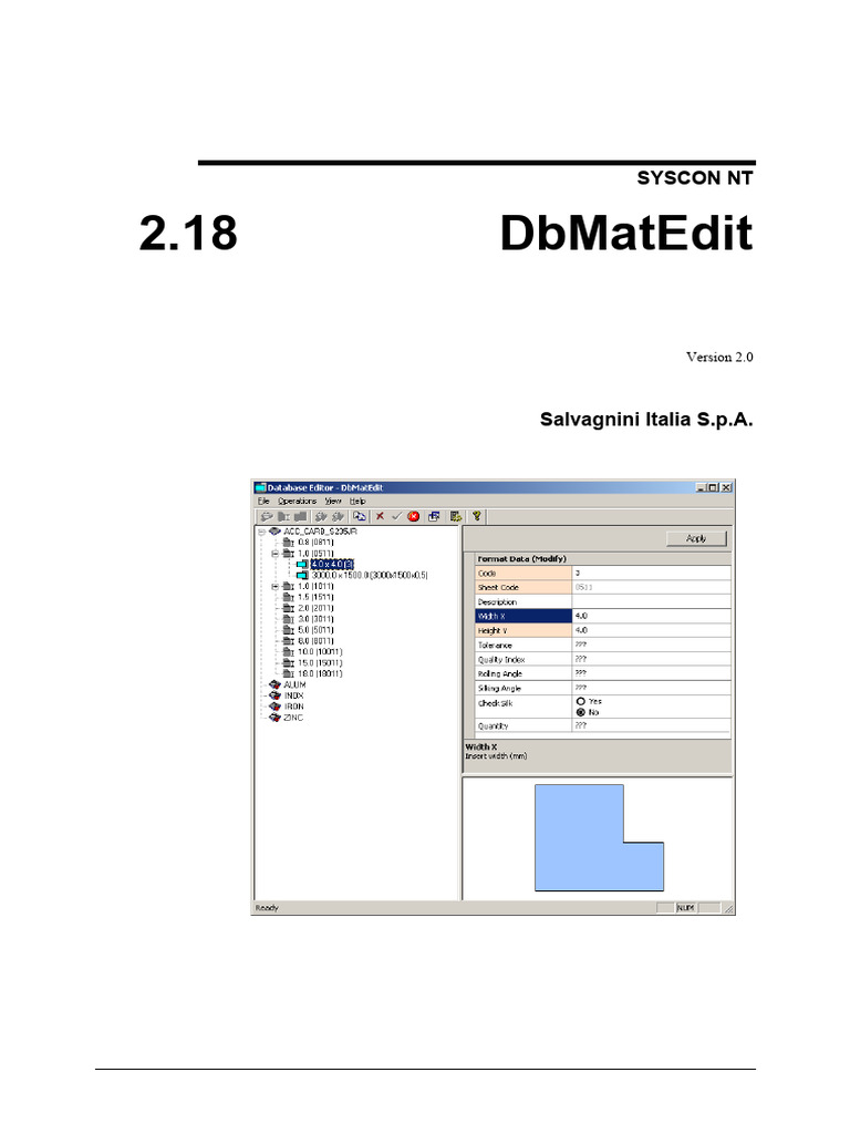 DbMatEdit_NT_en | PDF | Menu (Computing) | Button (Computing)