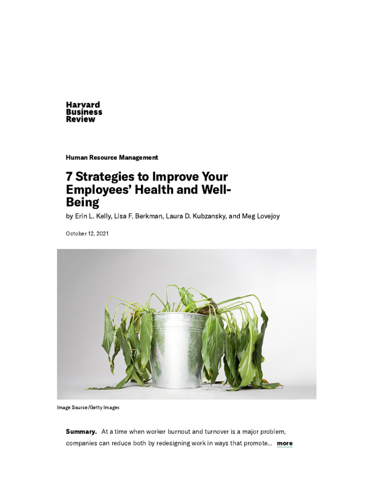 7 Strategies To Improve Your Employees' Health and Well-Being | PDF ...