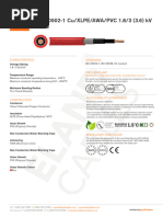 Dekoron Cable Specification Sheet | PDF | Wire | Electric Power