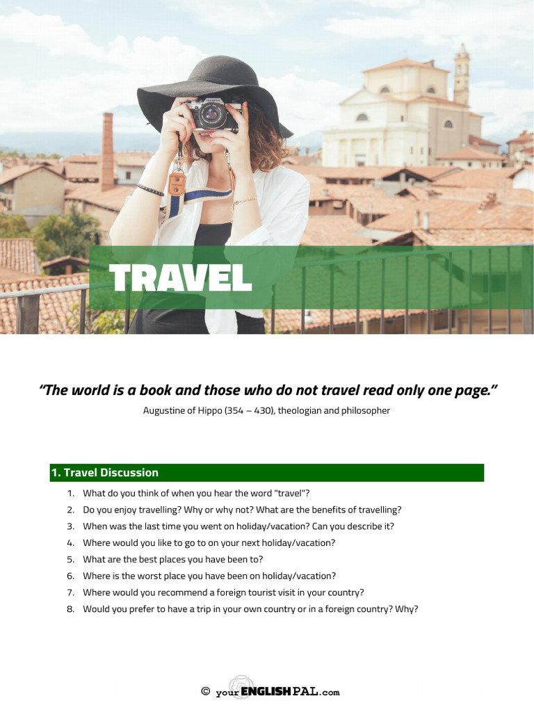 Your-English-Pal-ESL-Lesson-Plan-Travel-v3 | PDF | Noun | Linguistics