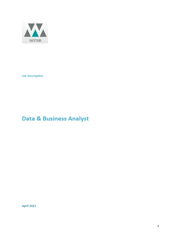 Data Analyst JD | Download Free PDF | Elevator | Implementation