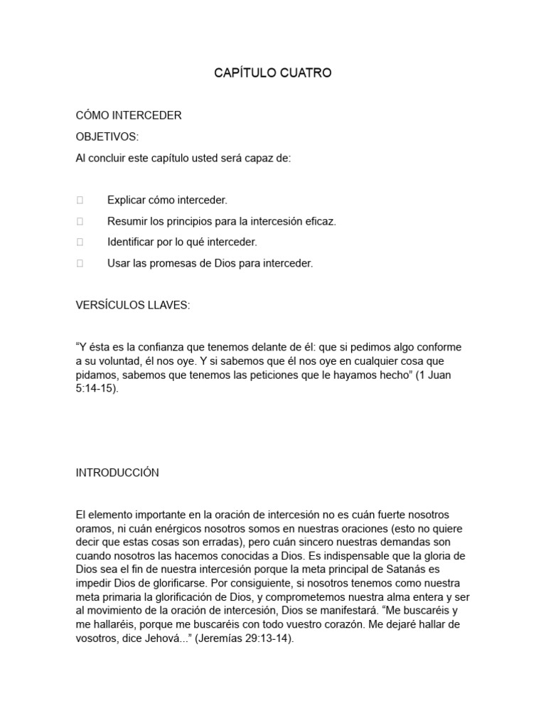 Leccion #4 Como Interceder | PDF | Intercesión | Oración