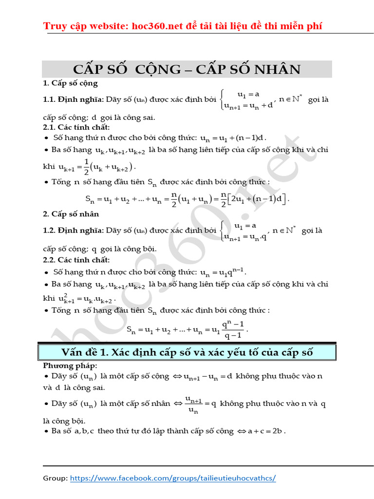 Cap So Cong Cap So Nhan | PDF