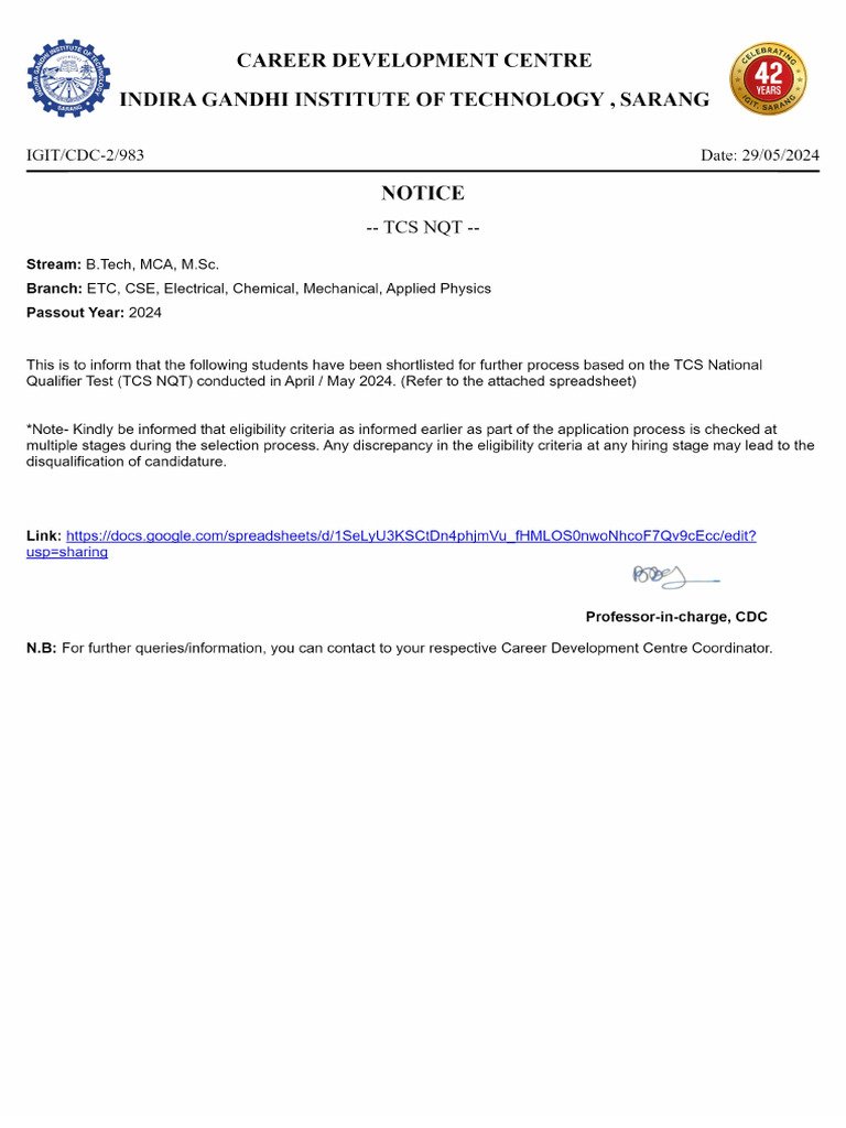 TCS NQT (Fy-2024) - 1 | PDF