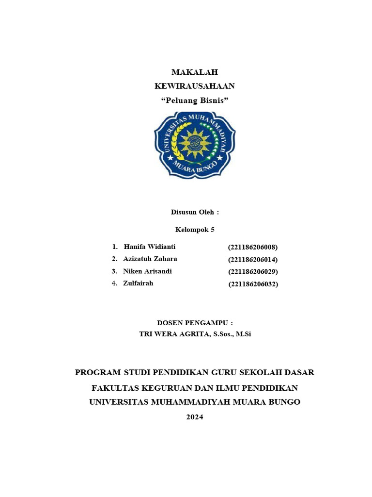 Makalah Kewirausahaan Kelompok 5 | PDF