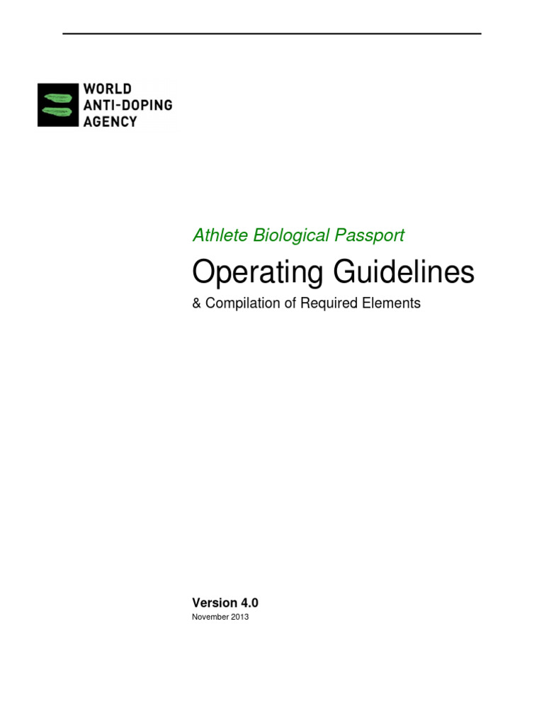 Athlete Biological Passport Guidelines | PDF | Doping In Sport