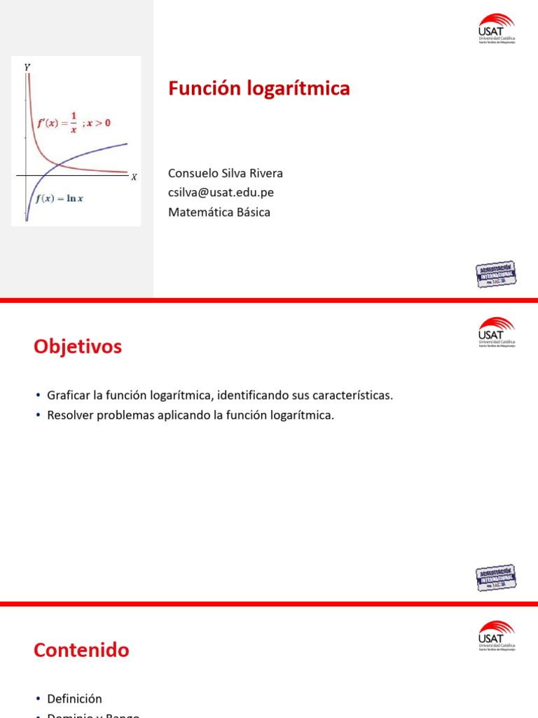Función Logarítmica y Sus Aplicaciones - Fin | PDF | Logaritmo | Función (Matemáticas)