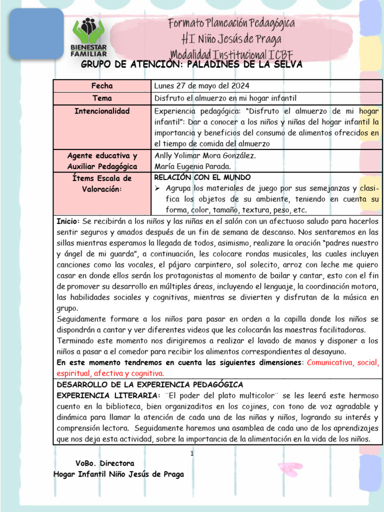 Planeacion Cuarta Semana Mayo Anlly Mora | PDF | Alimentos | Amor