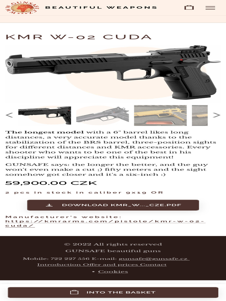 KMR W-02 CUDA Beautiful guns, KMR pistols, GIS… | PDF