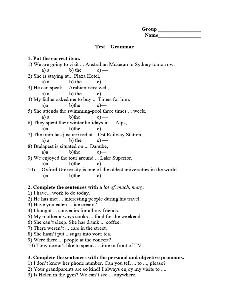Test Grammar 2 | PDF | Linguistics