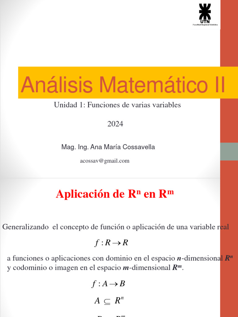 Analisis Matematico II - Funciones de Varias Variables | Descargar gratis PDF | Función ...