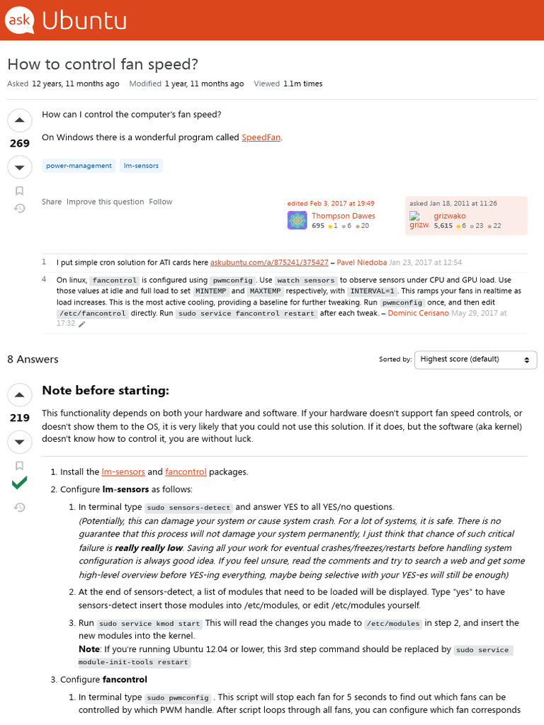 Configuring ThinkFan for Fan Control | PDF | Kernel (Operating System ...