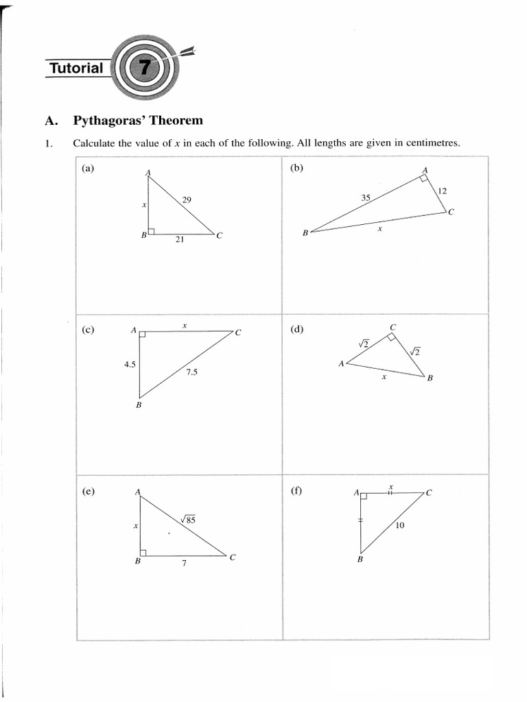 Pythagoras Theorem Homework | PDF