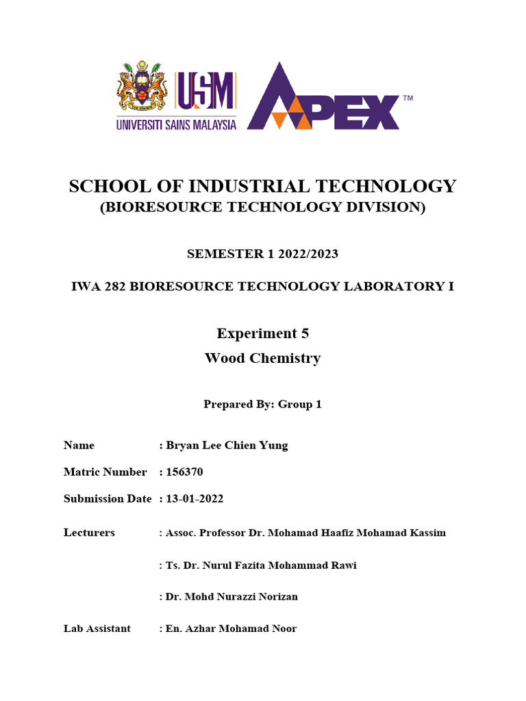 IWA 282 Lab 5 - Group 1 | PDF | Wood | Materials