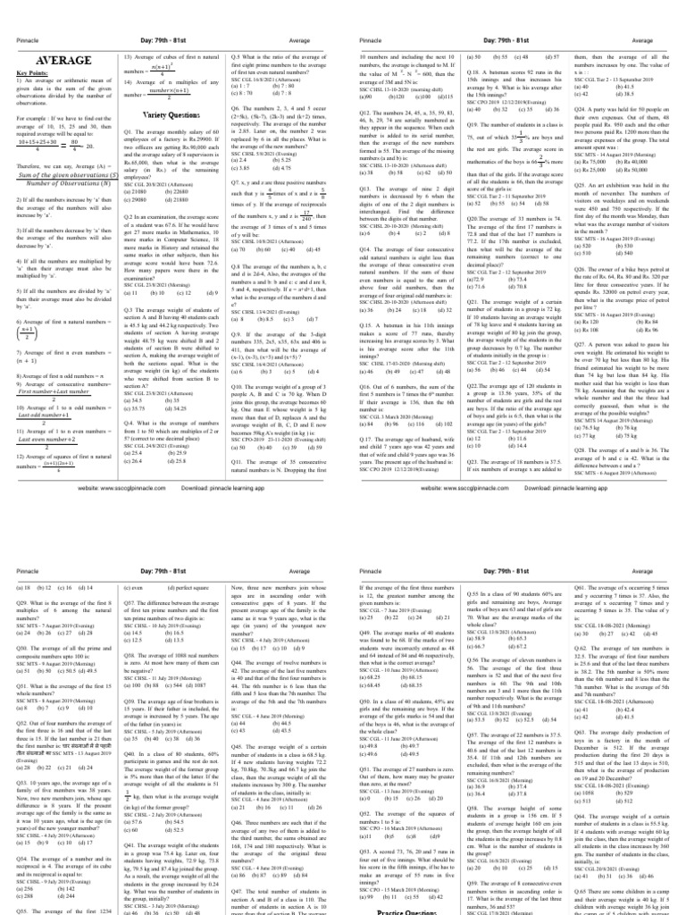 average | Download Free PDF | Mathematics | Mathematical Concepts