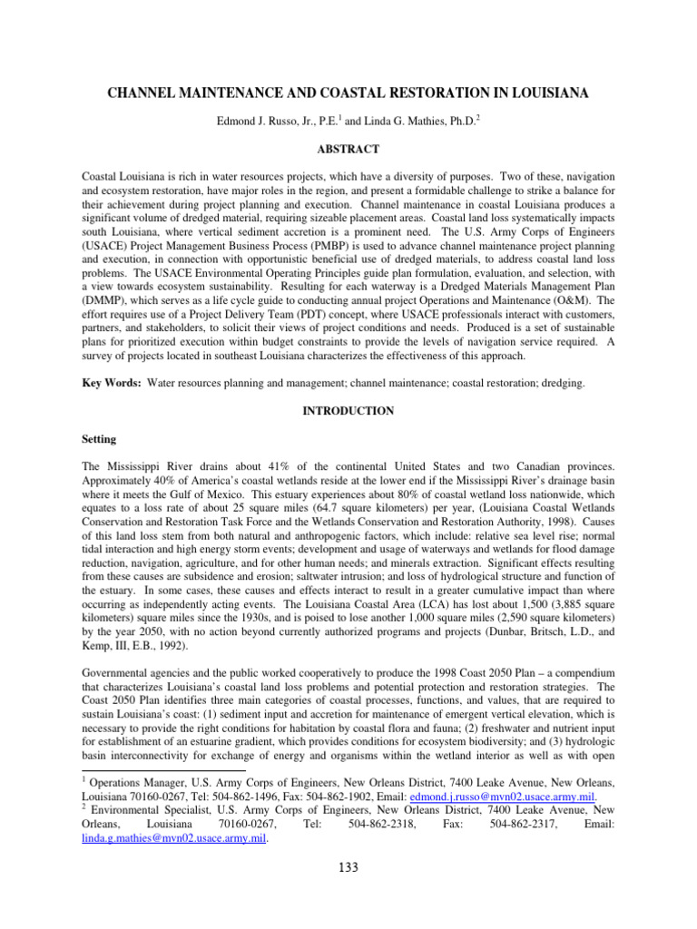 12 - Russo - Channel Maintenance and Coastal Restoration in Louisiana ...