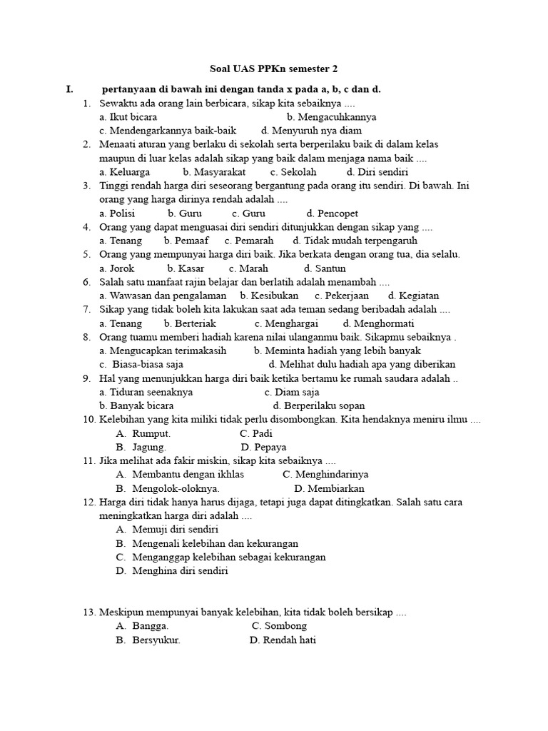 Pas PPKN Kelas 3 | PDF