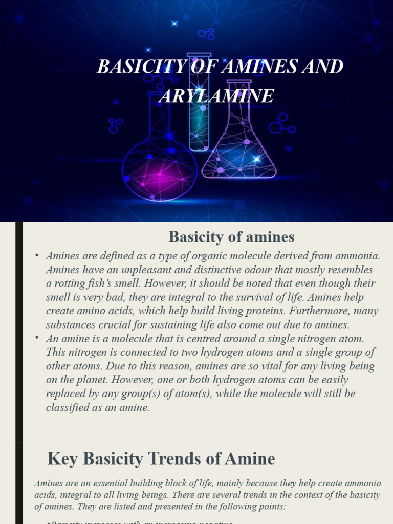 Basicity of Amines and Arylamines | PDF | Amine | Physical Sciences