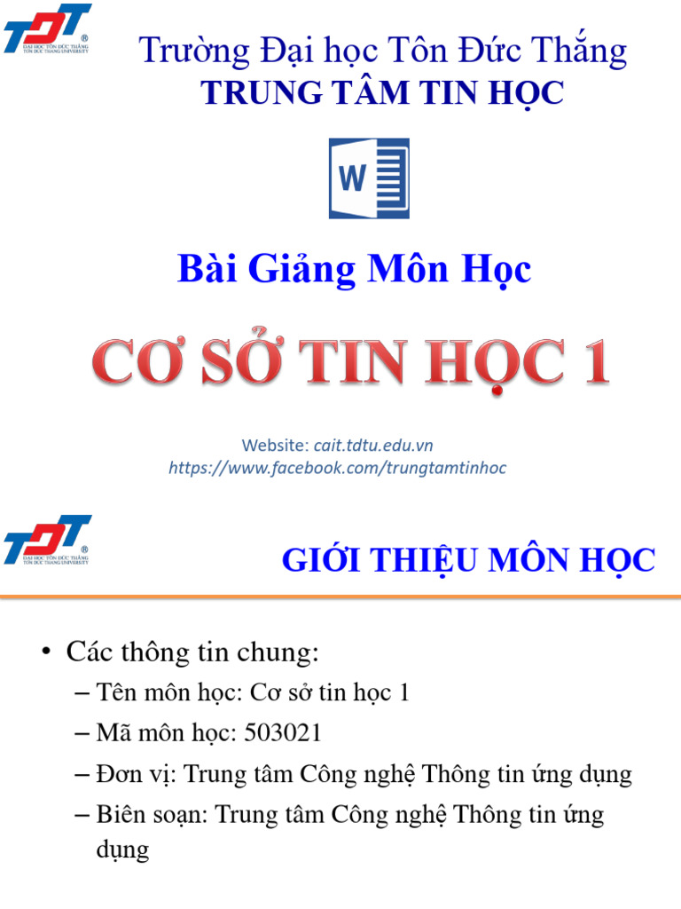 Gioi Thieu Mon Hoc - MOS 1 2016 | PDF