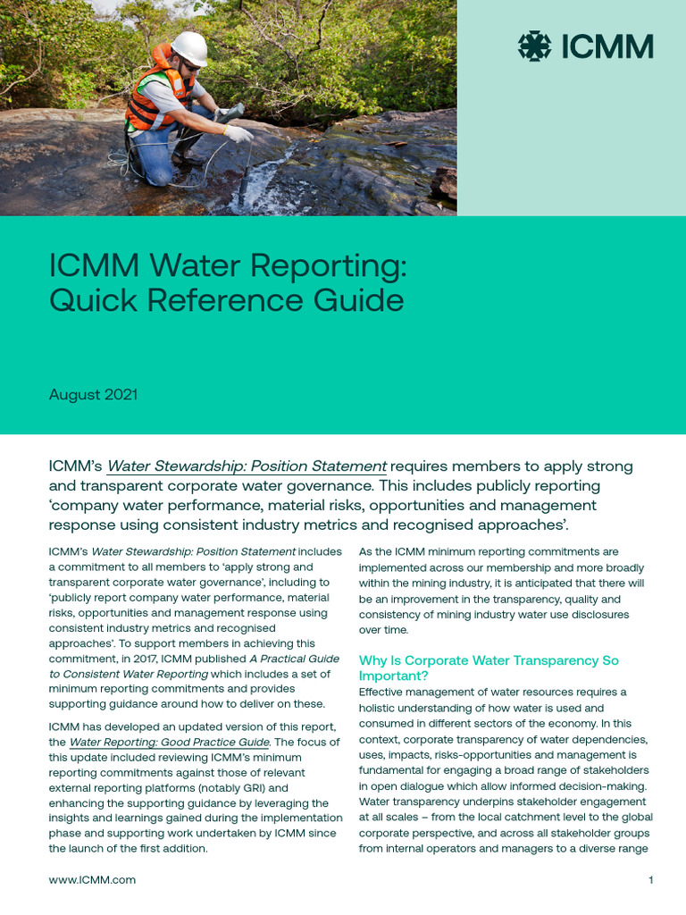 briefing_water-reporting | PDF | Water | Water Scarcity