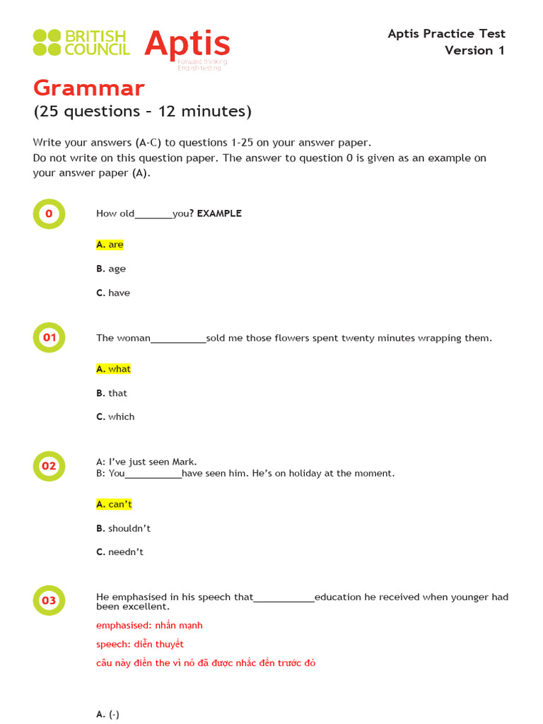 Grammar-Aptis-Ver-1 1 | PDF