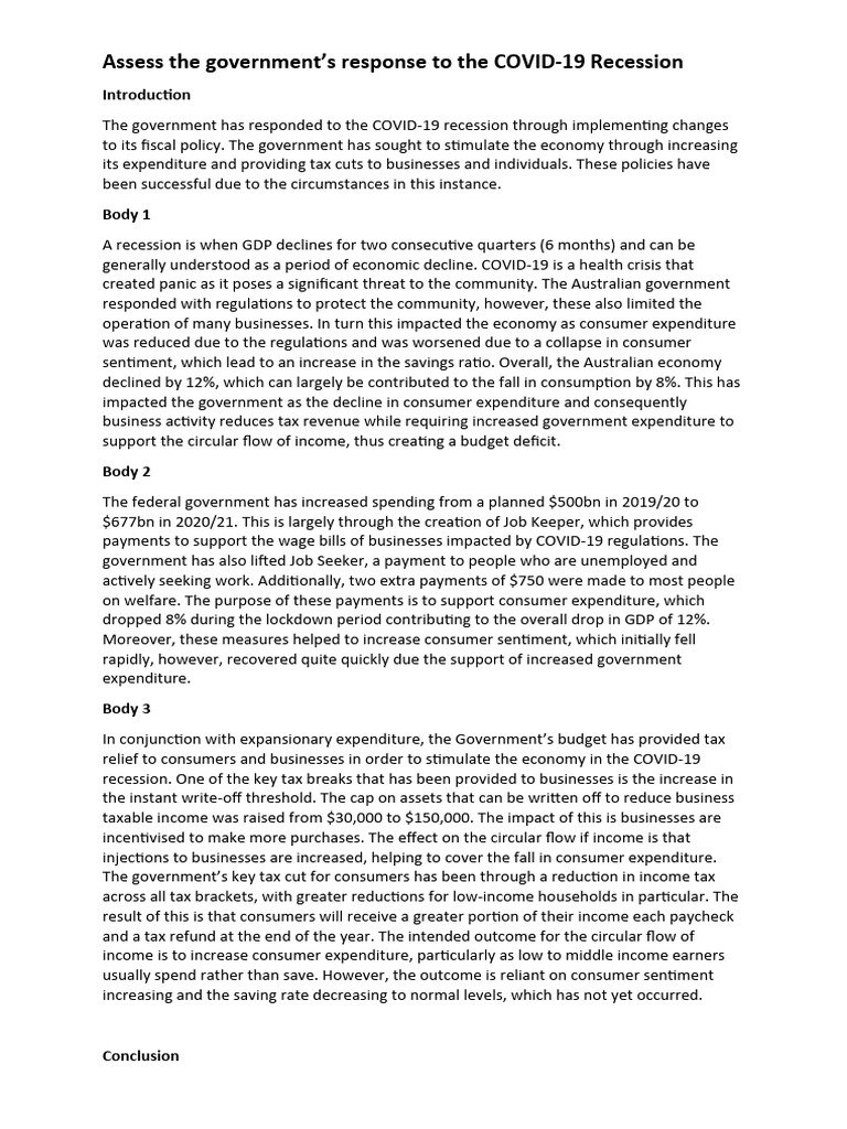 Final Yearly Exam Year 10 Commerce | PDF | Recession | Tax Cut