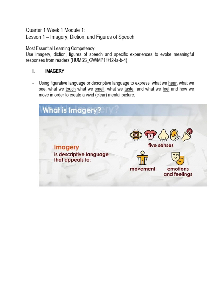 Quarter 1 Week 1 Module 1 Creative Writing Student Note | PDF | Taste ...