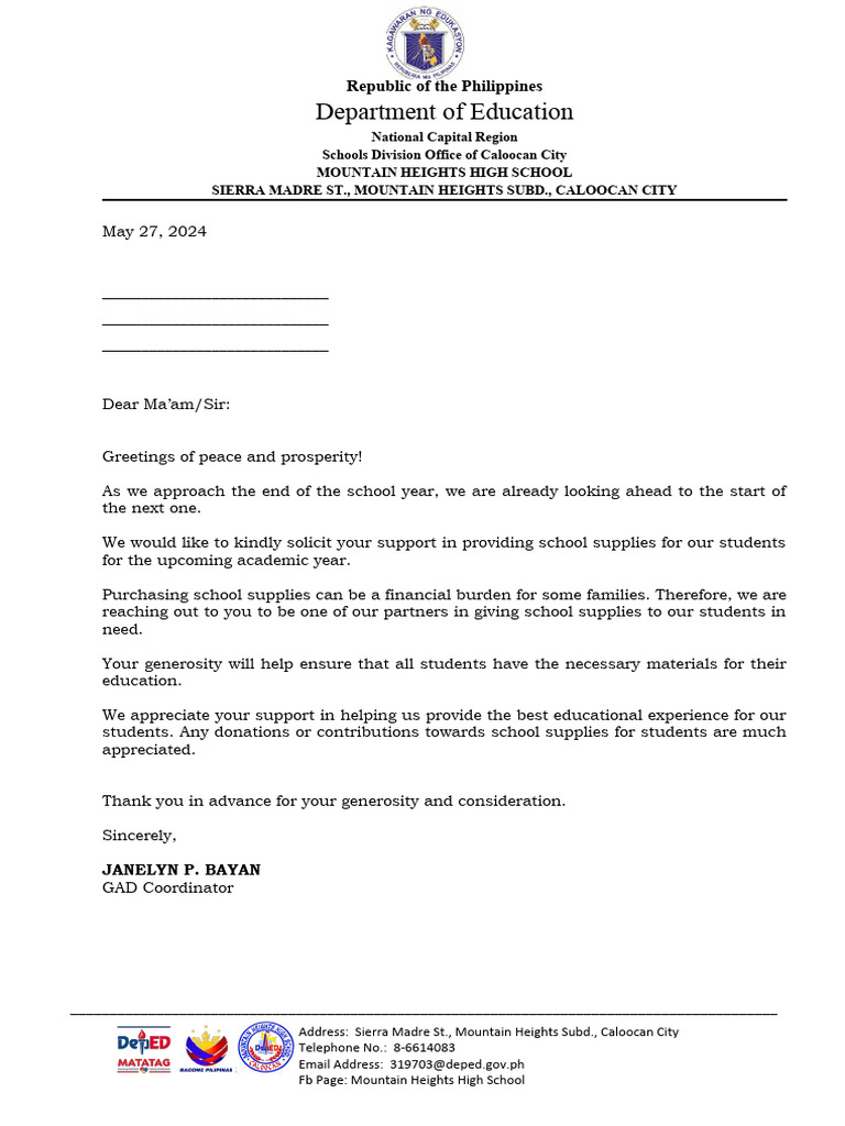 2024 Letter To City Hall | PDF