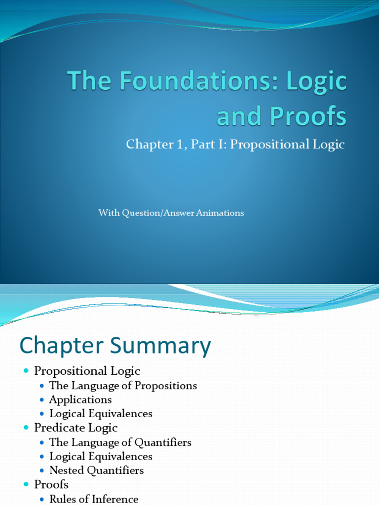 Lesson 1.2 - Chapter1 PART I-1 | PDF | Logic | Proposition