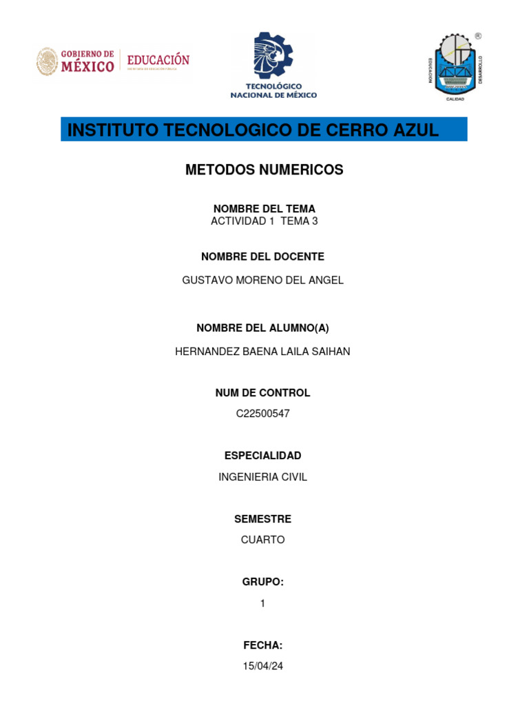 ACT 1 TEMA 3 | Descargar gratis PDF | Variable (Matemáticas) | Matemáticas
