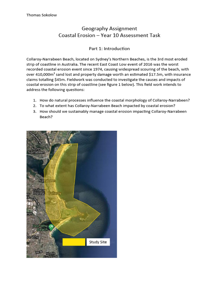 Geography Assessment Term 1 Yr10 | PDF | Beach | Coast