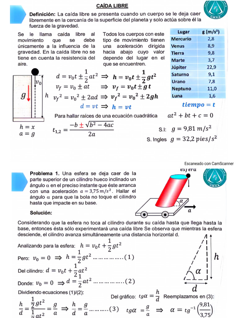 Fórmulas + Ejercicios Resueltos (Ascenso y Descenso) | PDF