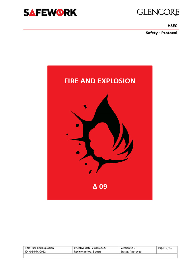 Protocol 09 Fire and Explosion | PDF | Firefighting | Fires