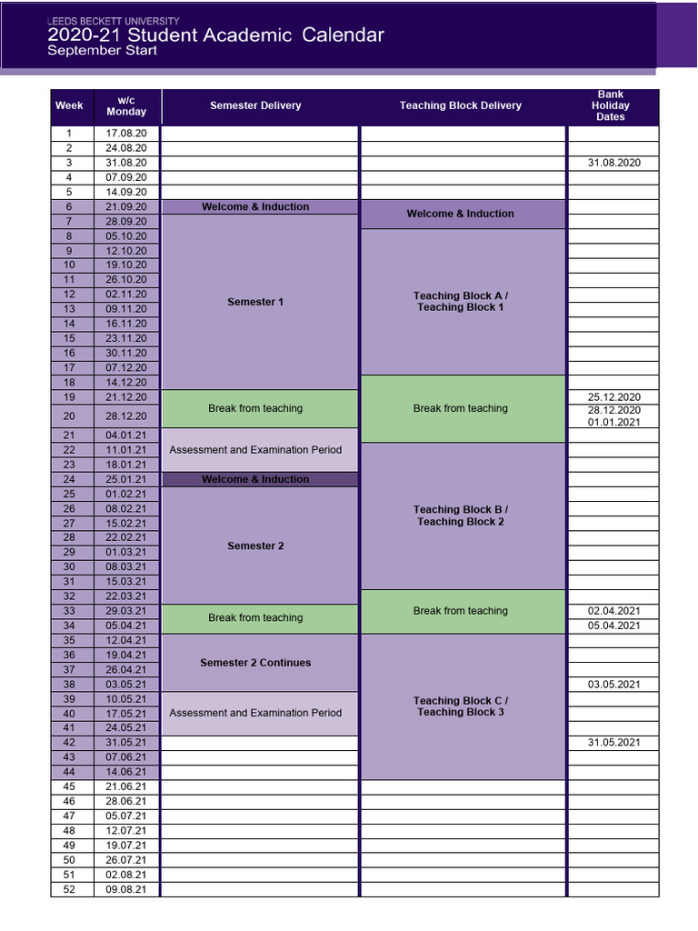 Academic Calendar 2020-2021 | PDF
