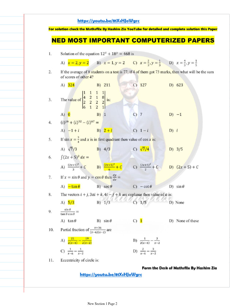 Ned Math Computerized Papers | PDF