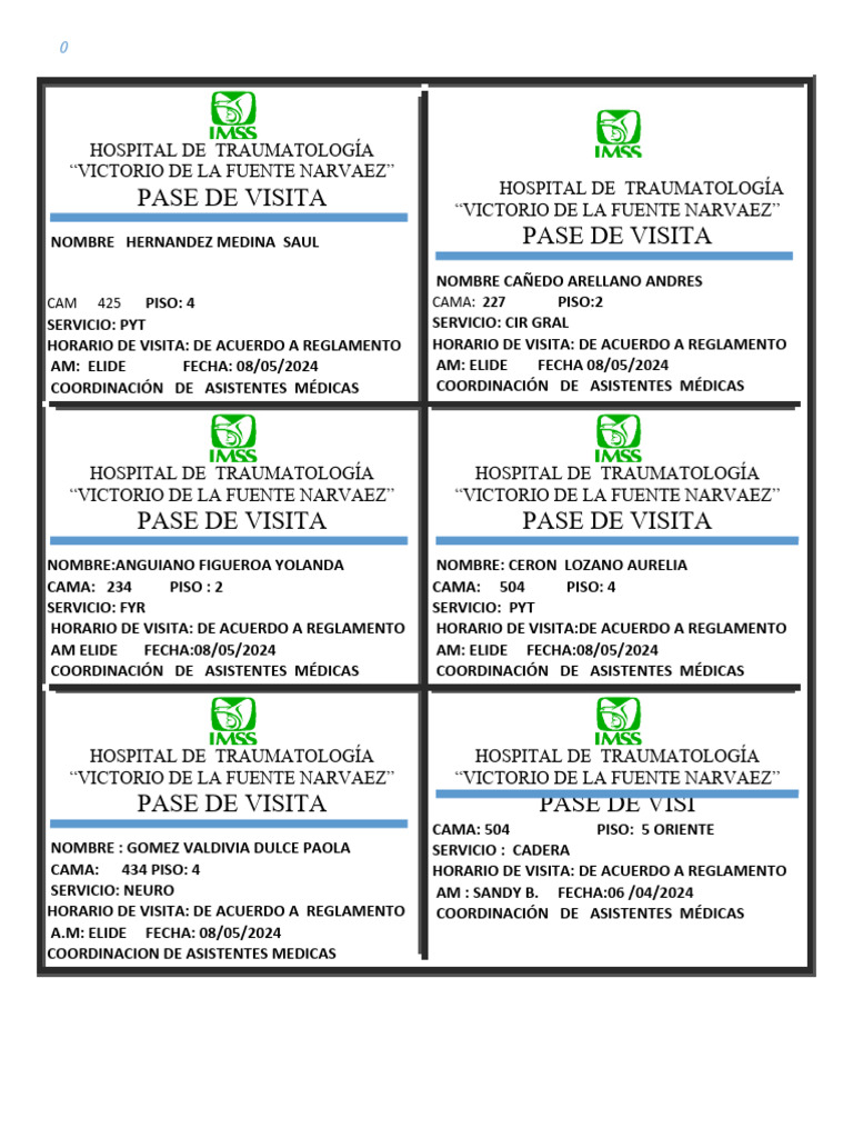 Pases de Visita | PDF | Derecho