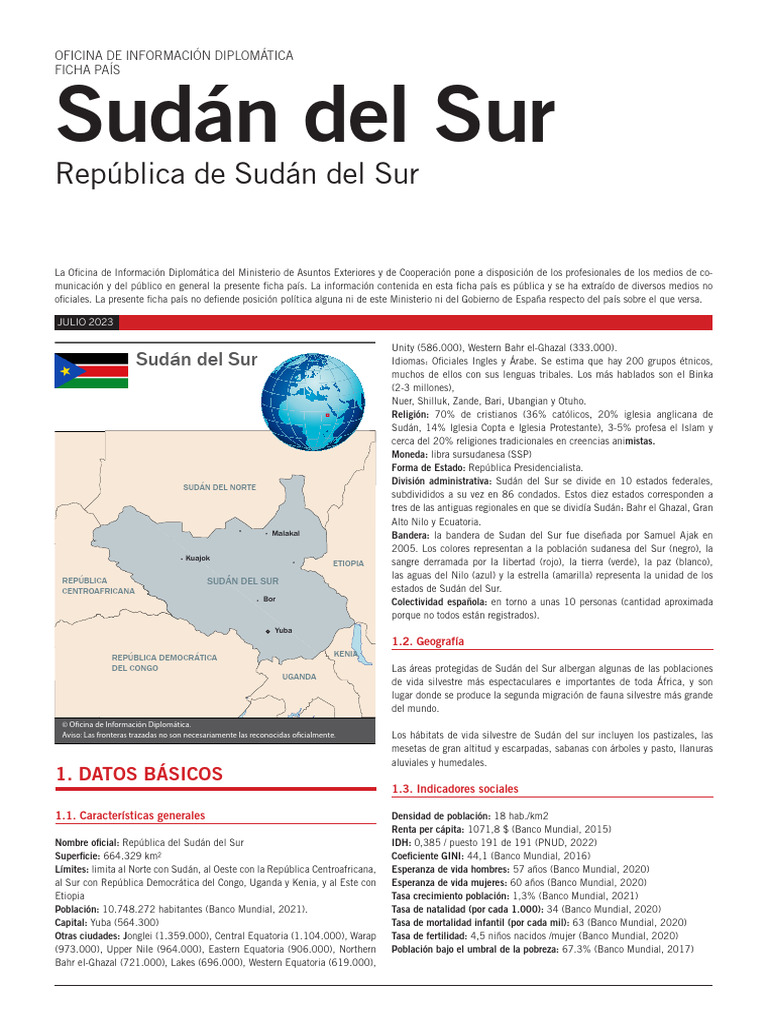 Sudandelsur Ficha Pais | PDF | Sudán del Sur | Sudán