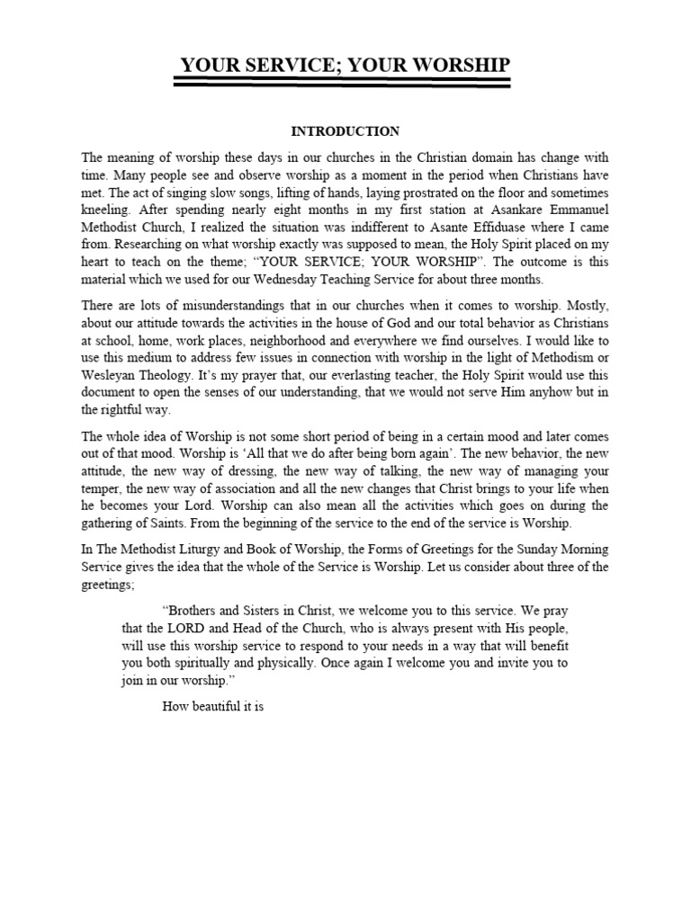 Your Service | PDF | Methodism | Worship