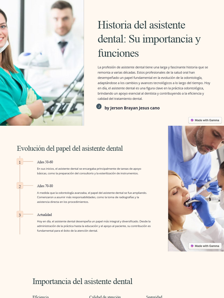 Historia Del Asistente Dental Su Importancia y Funciones | Descargar ...