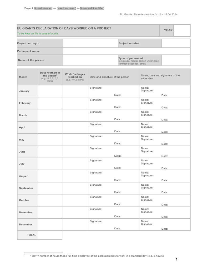 Time-Declaration en | PDF
