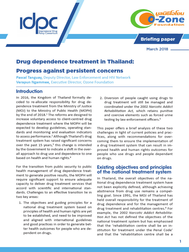 Drug Dependence Treatment Thailand | PDF | Drug Rehabilitation ...