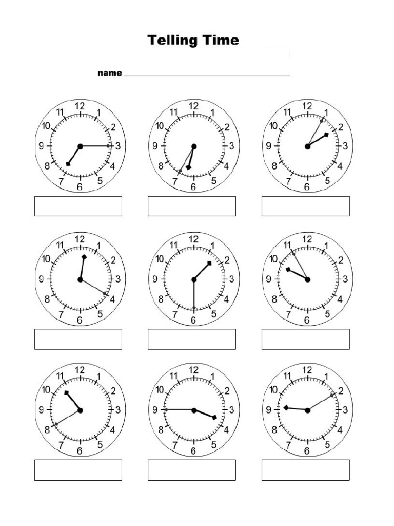11 Telling Time Exercise | PDF