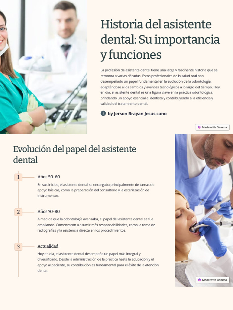Historia Del Asistente Dental Su Importancia y Funciones | PDF ...